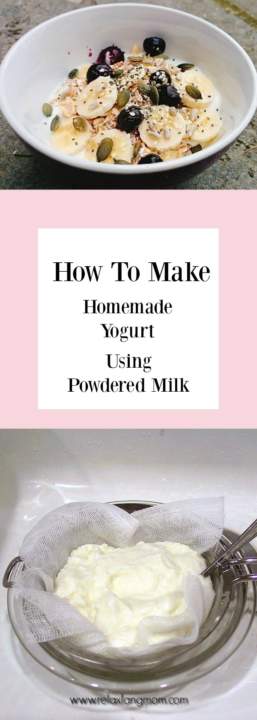 How to make homemade yogurt using powdered milk ~ Relax Lang Mom